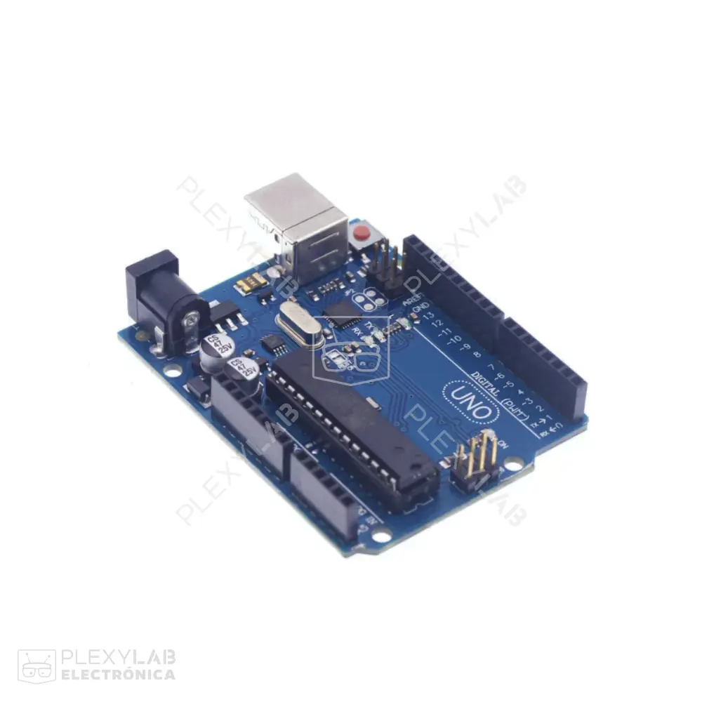 Arduino UNO R3 con chip ATmega328P desmontable y driver ATmega16U2 | PLEXYLAB